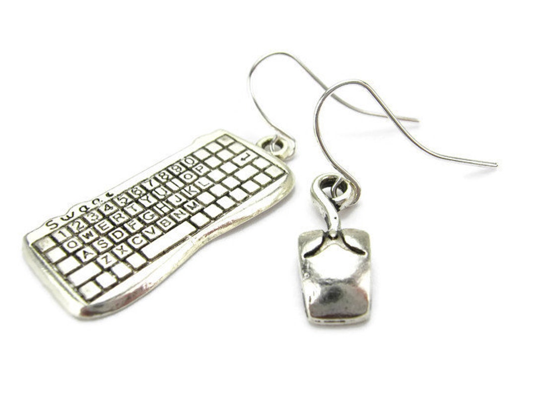 COMPUTER Silver Earrings, 3D Keyboard Mouse, Computer Engineer ...