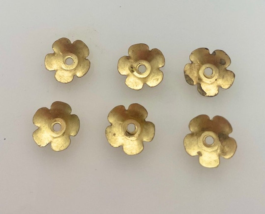 Brass Mini Flower X 6 Pieces - Etsy Australia
