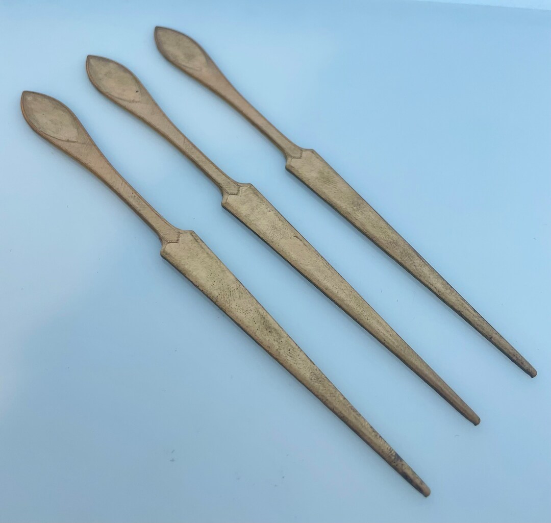 Vintage Raw Brass Tapered Letter Opener X 3 Pieces - Etsy