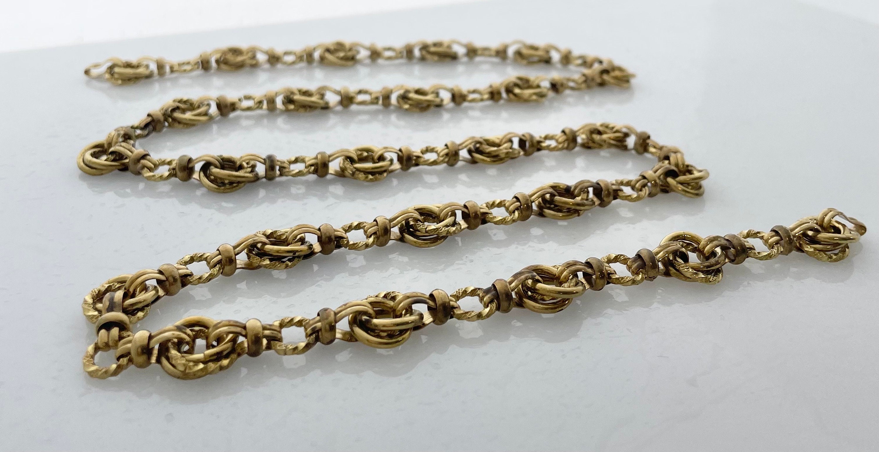 Raw Brass 10mm Width Mixed Link Chain X 90cm or 45cm Lengths - Etsy