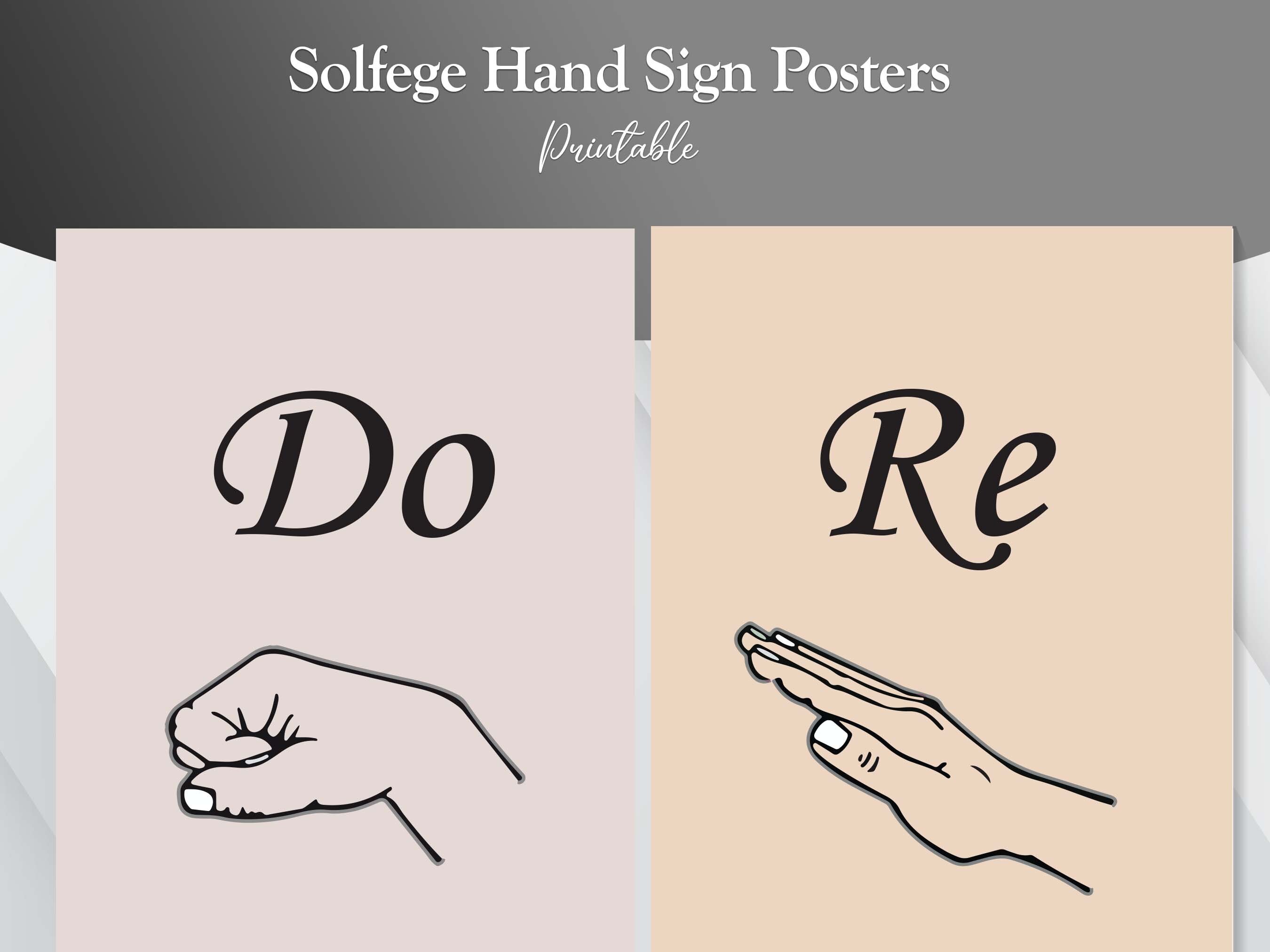Solfege Hand Sign Posters. Do Re Mi Kodaly-curwen Music Theory - Etsy