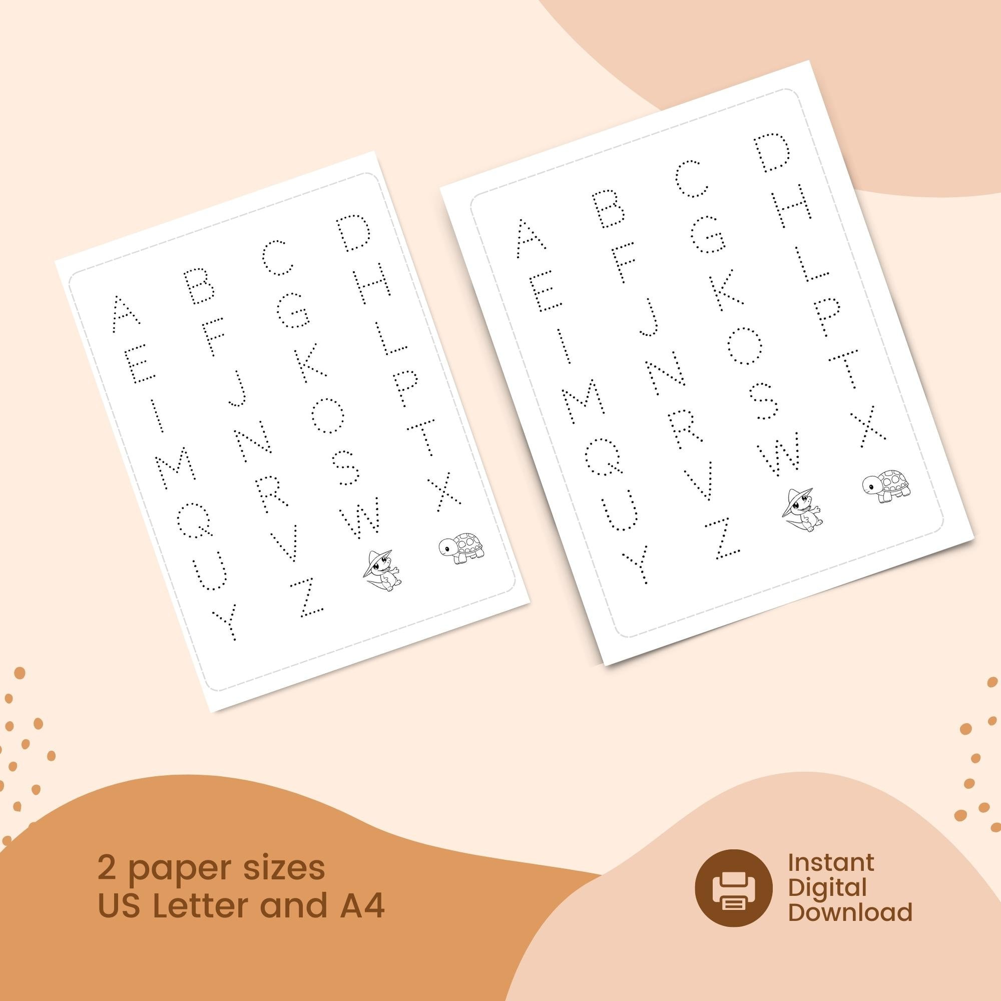 ABC Tracing Chart Sheet Alphabet and Numbers Tracing Abc - Etsy