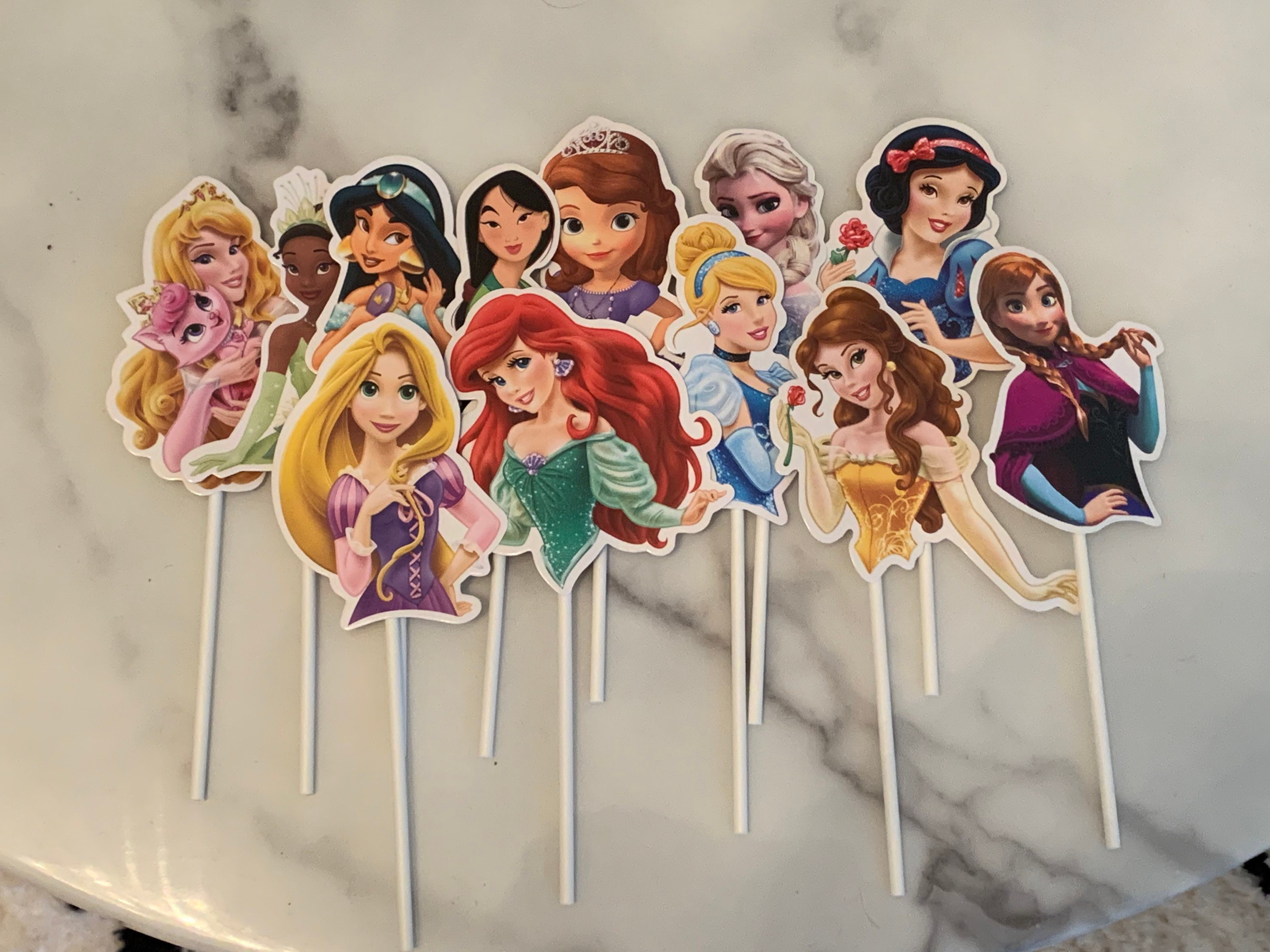Disney Princess Cake/ Cupcake Toppers Cut-outs on Toothpicks | Etsy