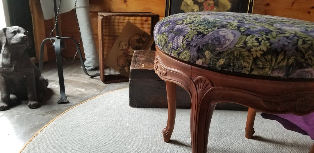 A+++++vintage French Louis XV Style Bench With Revolving Upholstered ...