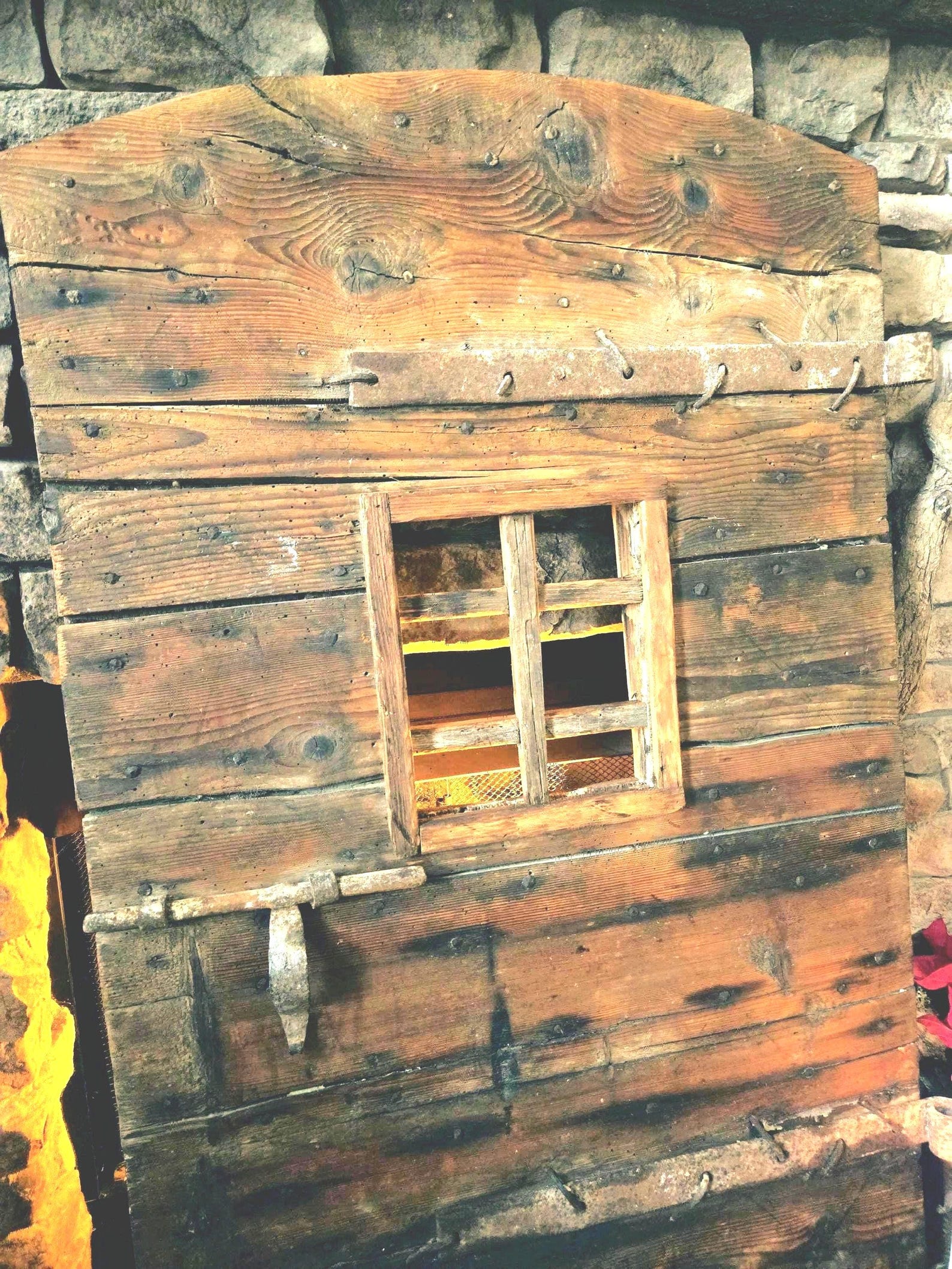 1700s French Chestnut Wine Cellar Door With Original Old Window Old ...