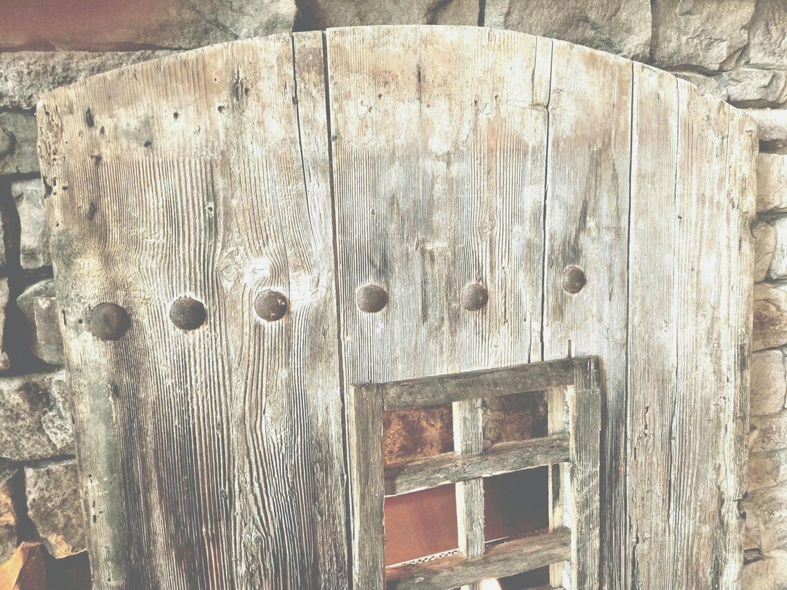 1700s French Chestnut Wine Cellar Door With Original Old Window Old ...