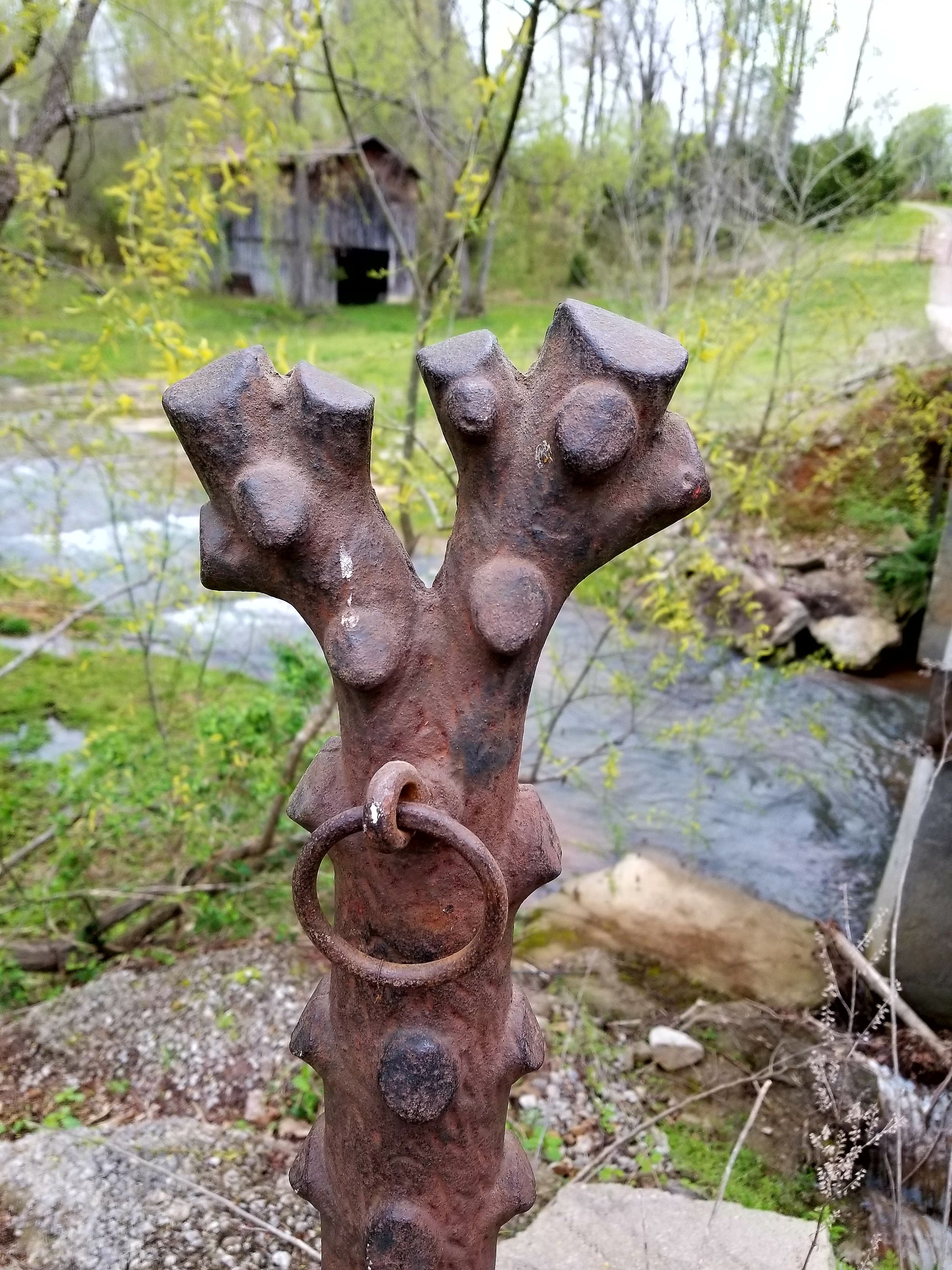 SOLD *** Antique American Cast Iron Hitching Post Tree Form Museum ...