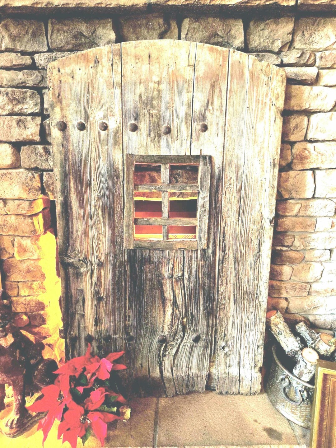 1700s French Chestnut Wine Cellar Door With Original Old Window Old ...