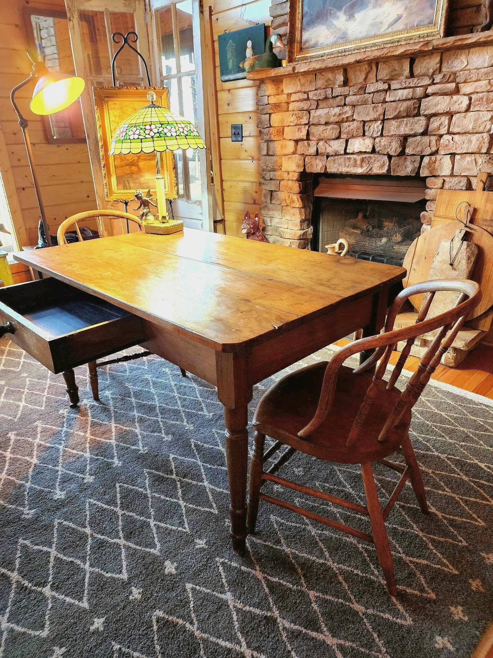 SALE *1800s French Two One Inch Board Plank Peg Joinery Work Table ...