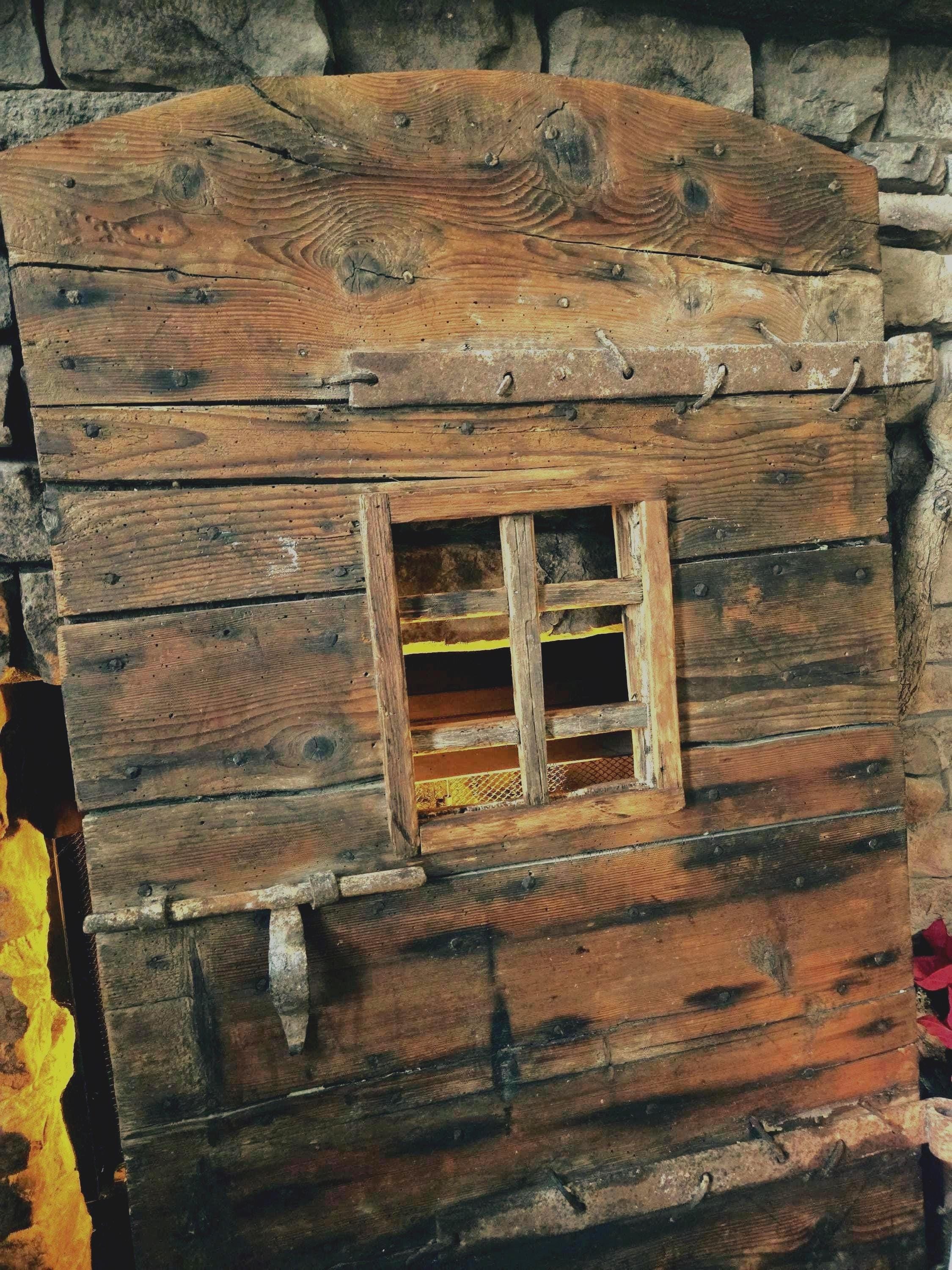 1700s French Chestnut Wine Cellar Door With Original Old Window Old ...