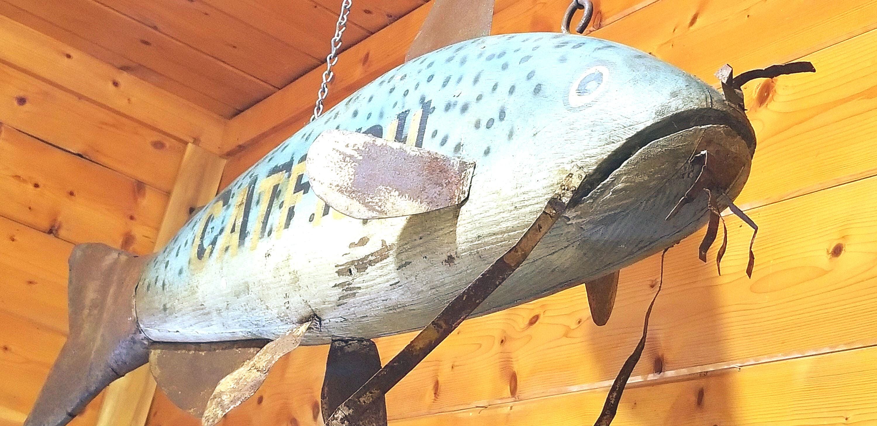 A+ One of A Kind Rare Large Unique Antique Folk Art Metal Catfish Hand ...