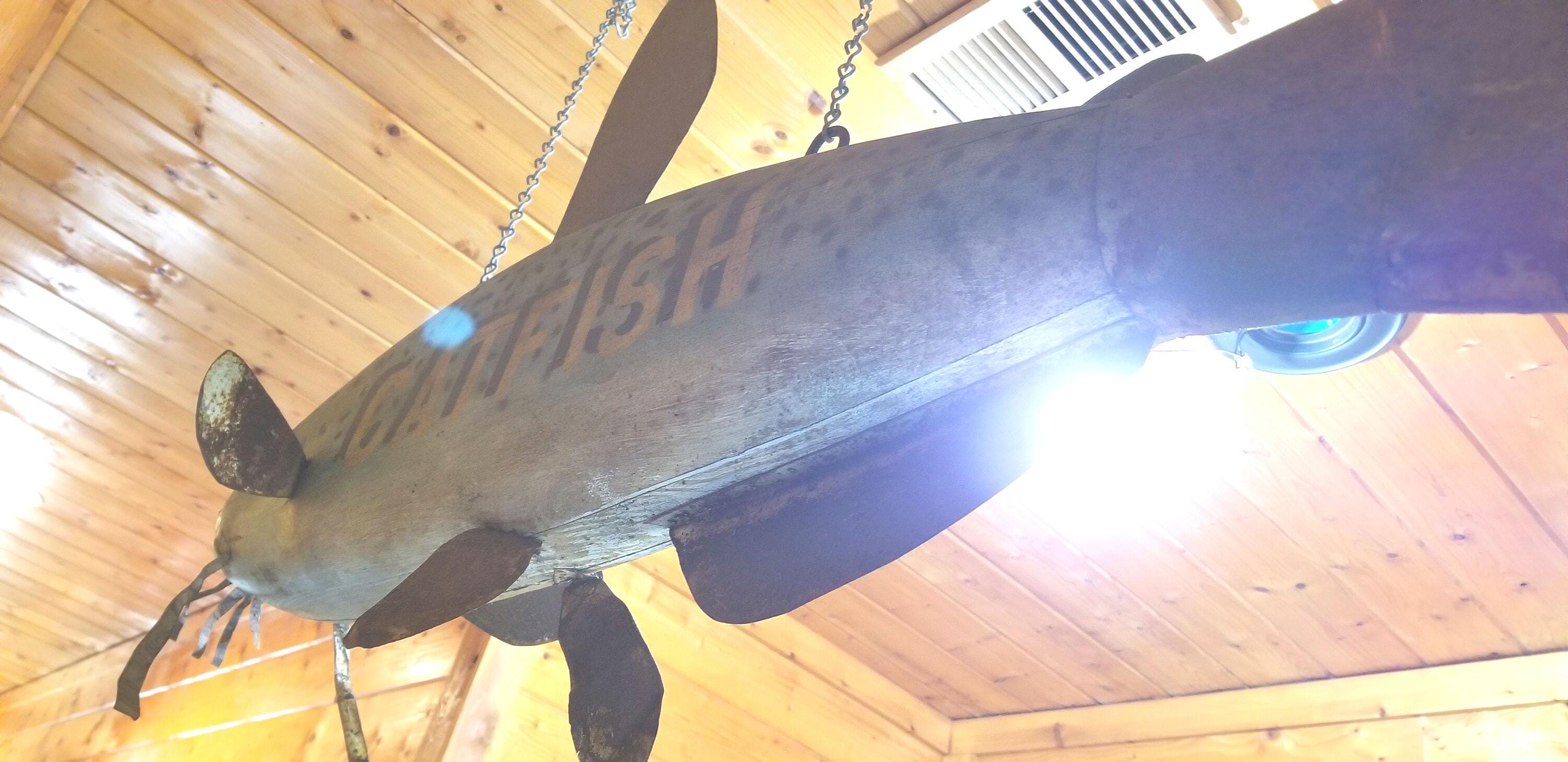 A+ One of A Kind Rare Large Unique Antique Folk Art Metal Catfish Hand ...
