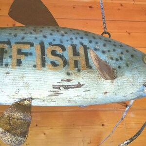 A+ One of A Kind Rare Large Unique Antique Folk Art Metal Catfish Hand ...