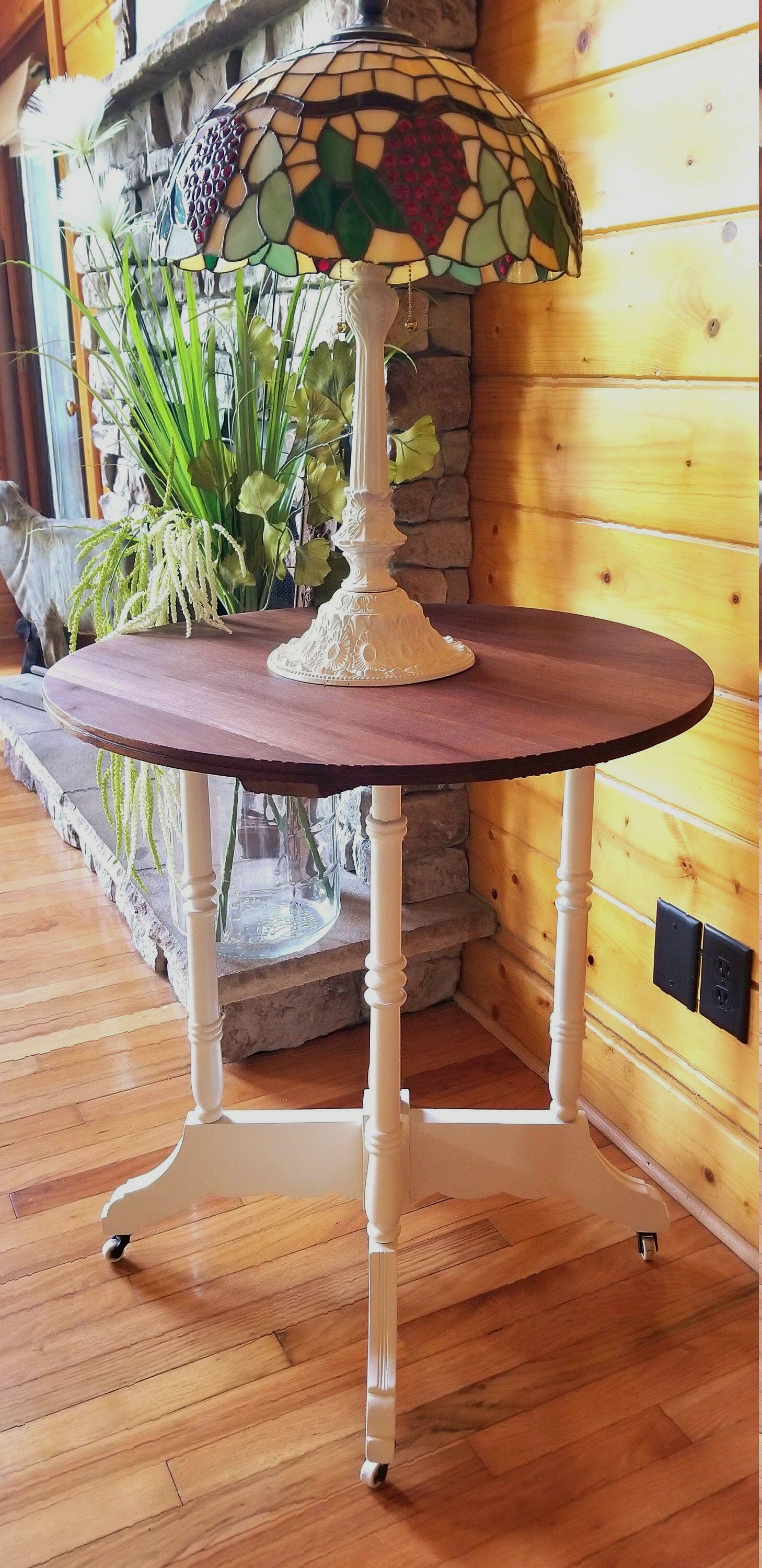 1 * Vintage Antique Cherry Table Round Cherry Table Faux Bamboo Wood ...