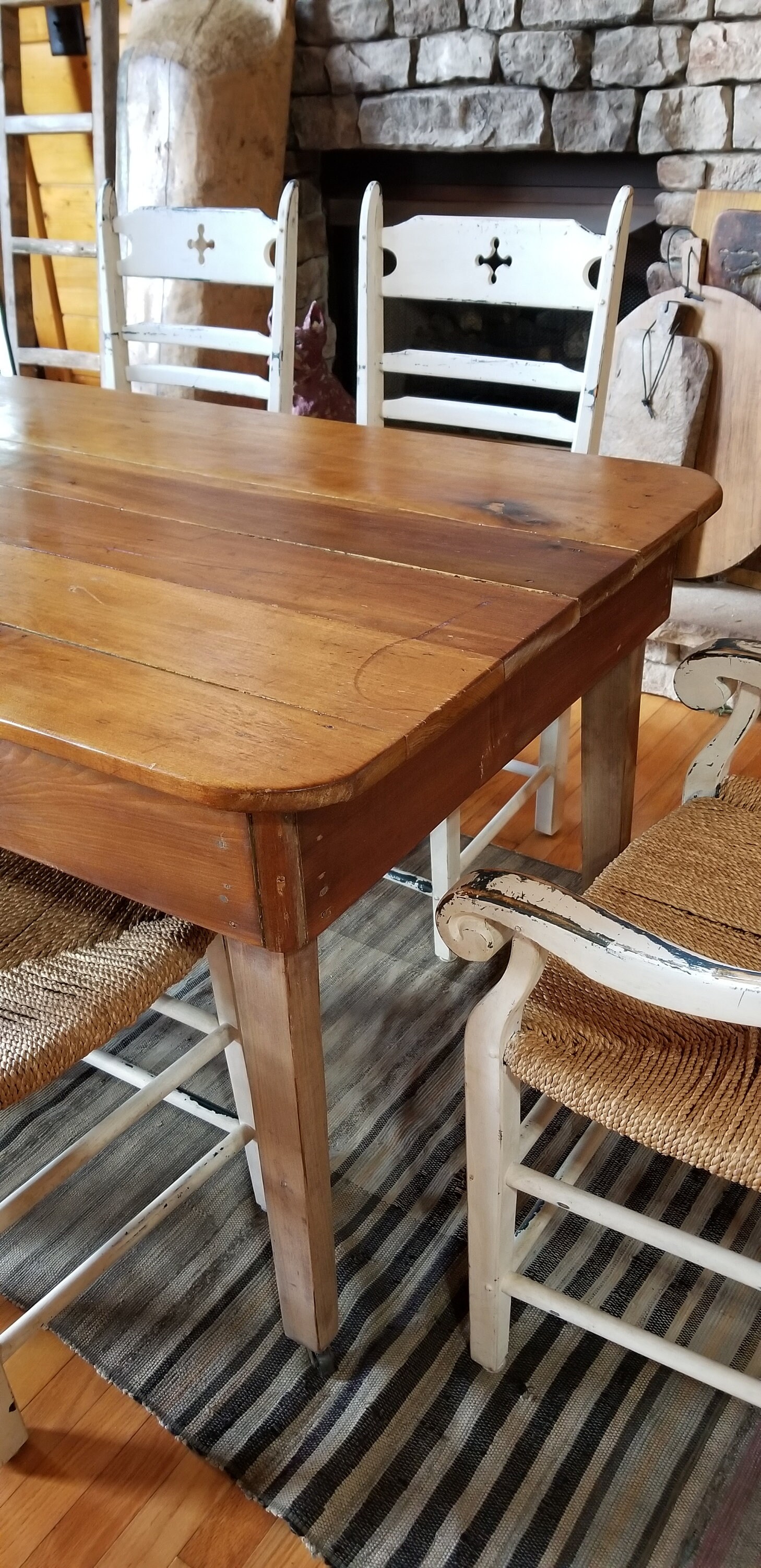 1SALE 1800's Antique Shaker 6 Plank Table Farmhouse Square Nail Tapered ...