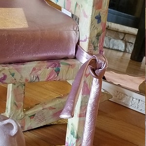 1*** Antique Deco Art Kid's Solid Wood Decoupaged Rocker Metallic Pink ...