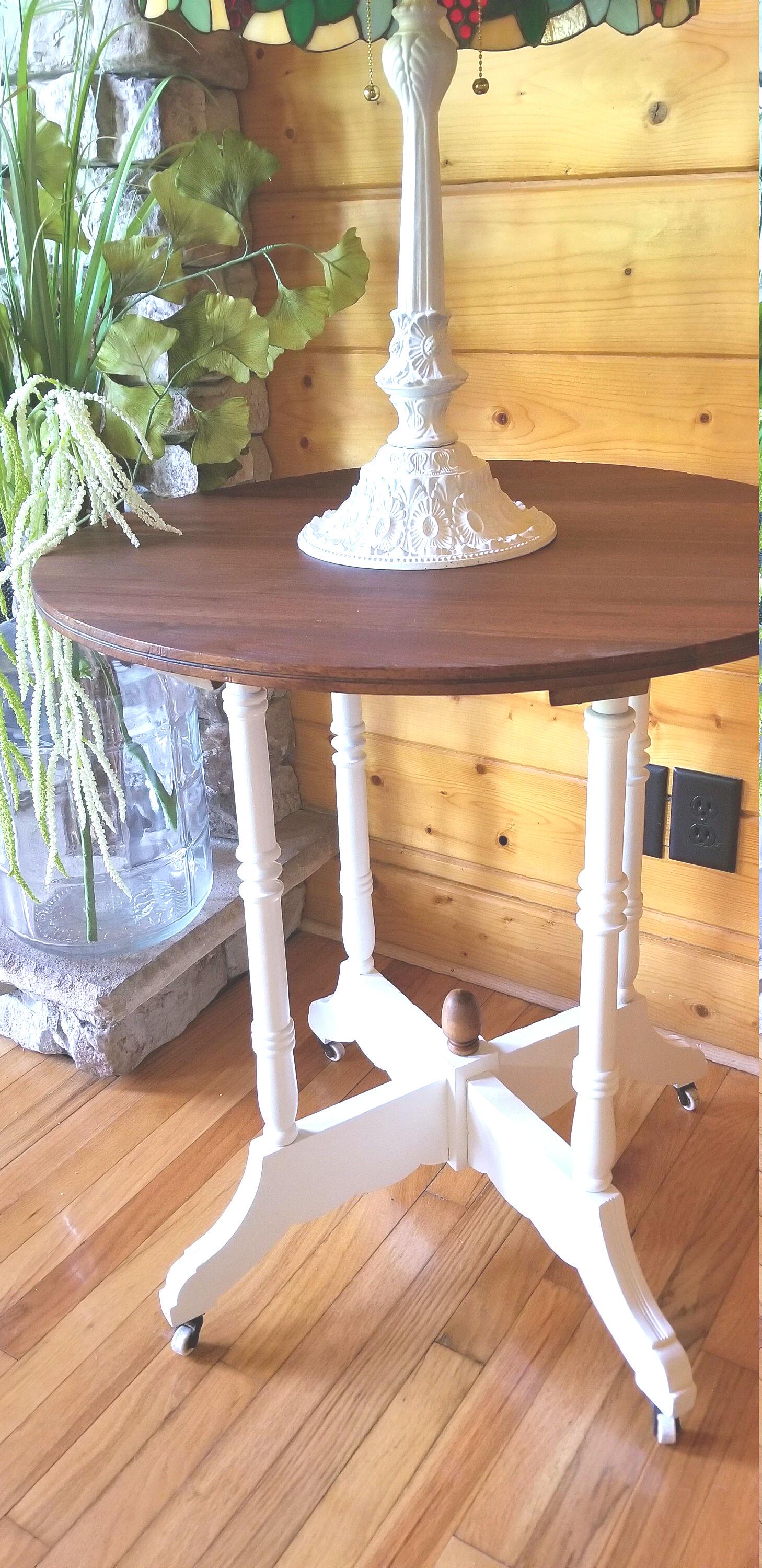 1 * Vintage Antique Cherry Table Round Cherry Table Faux Bamboo Wood ...