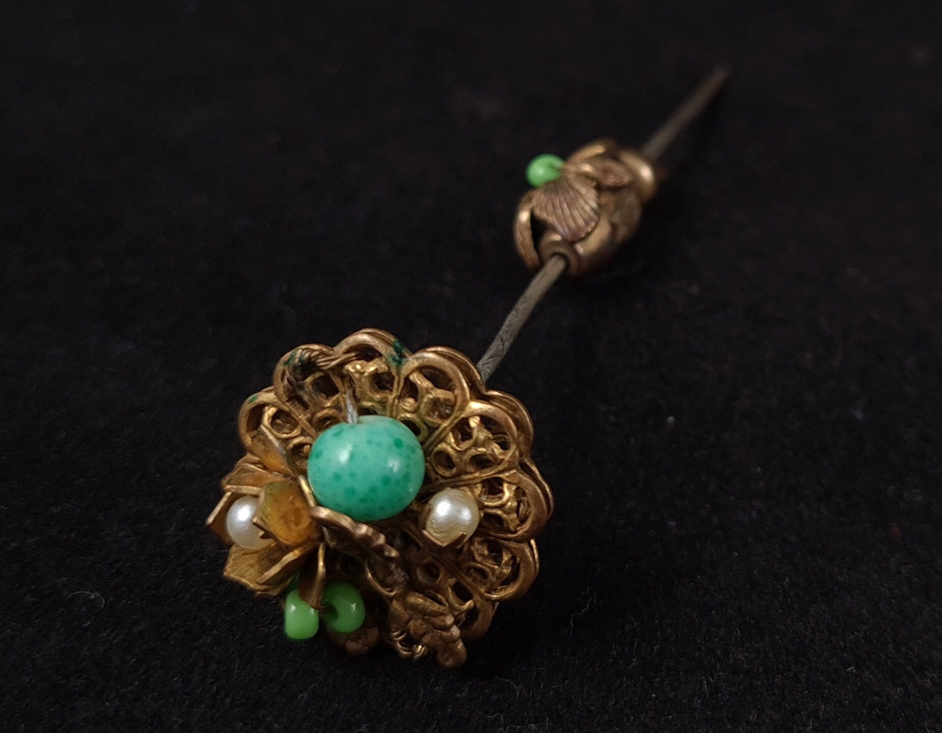 Vintage Mid-20th Century Art Nouveau Style Miriam Haskell Signed Hat ...