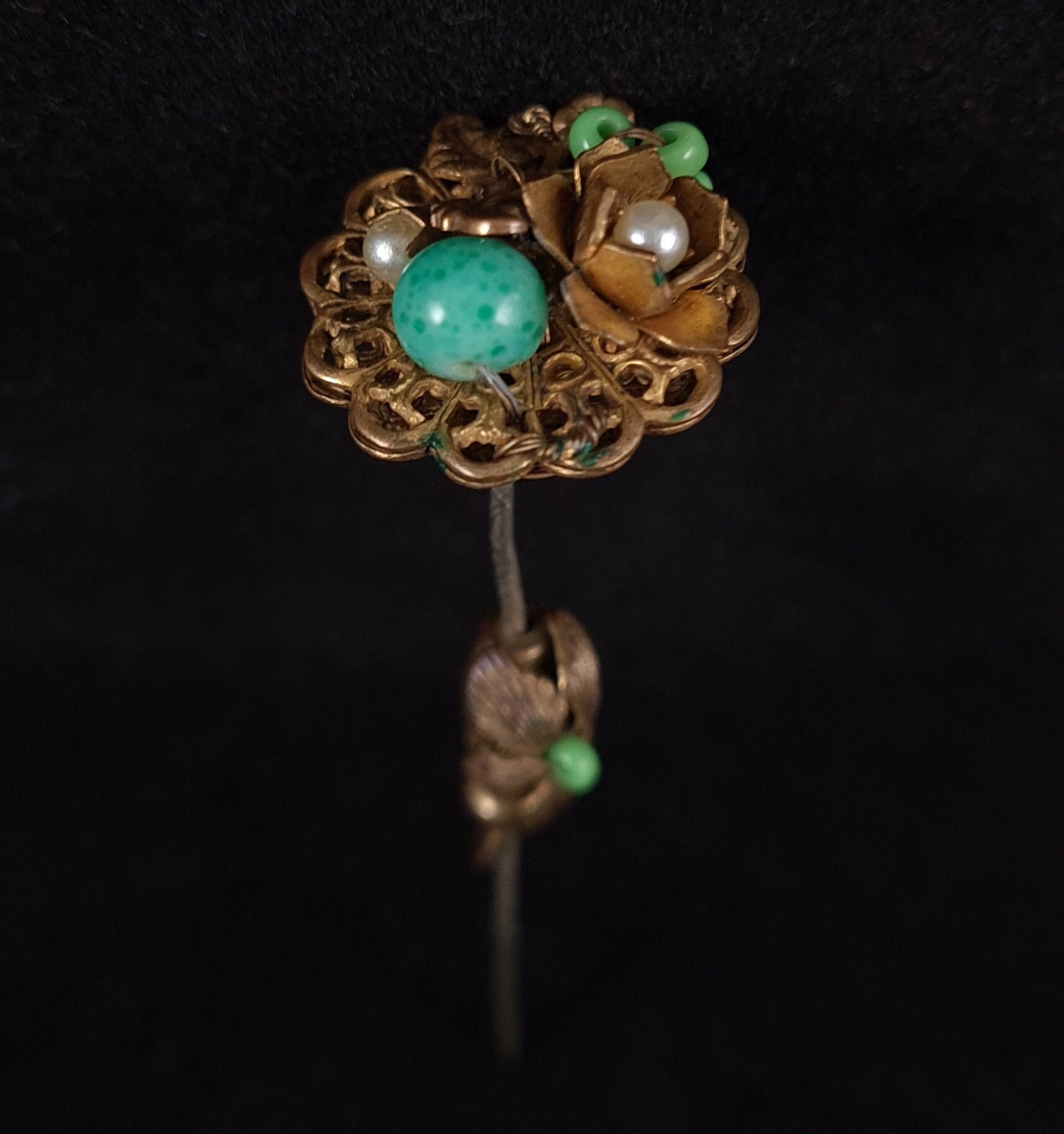 Vintage Mid-20th Century Art Nouveau Style Miriam Haskell Signed Hat ...