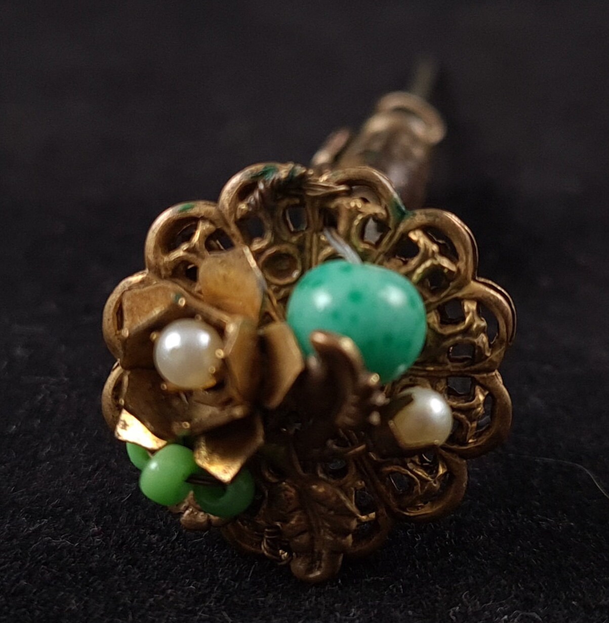 Vintage Mid-20th Century Art Nouveau Style Miriam Haskell Signed Hat ...