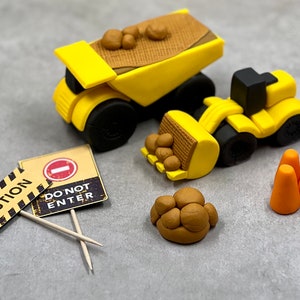 Fondant Construction Trucks Cake Topper - Etsy