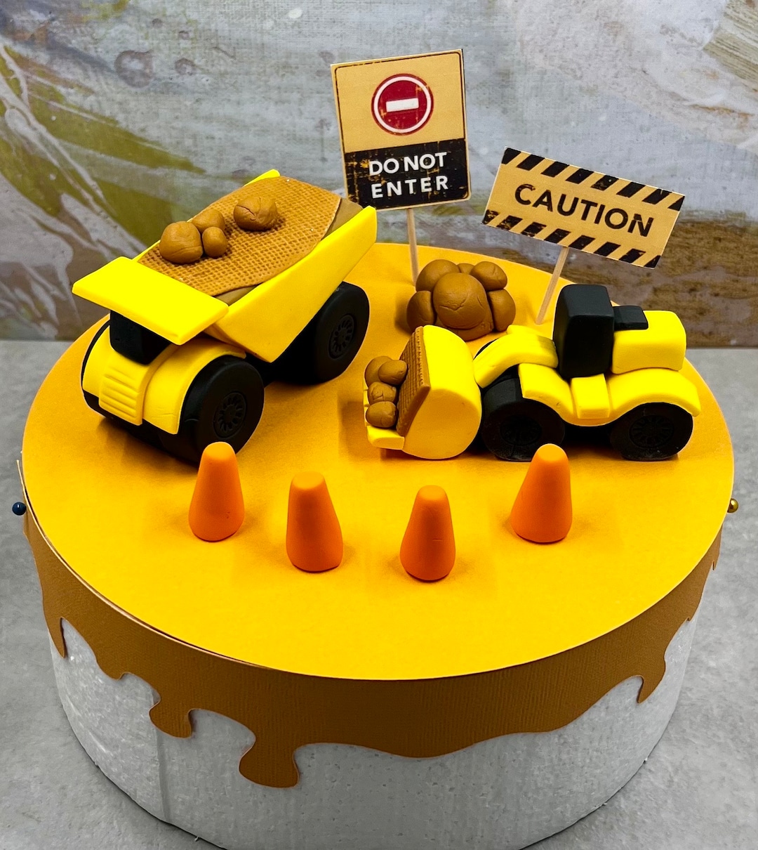 Fondant Construction Trucks Cake Topper - Etsy