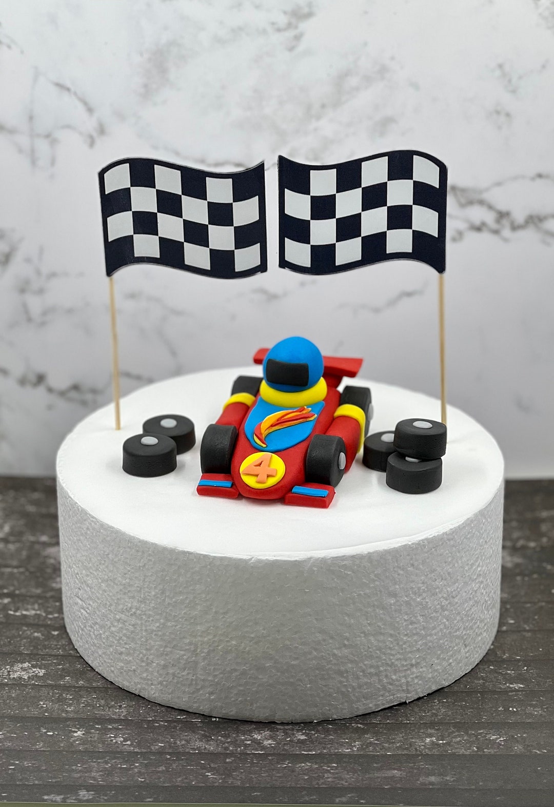 Fondant Race Car Cake Topper - Etsy