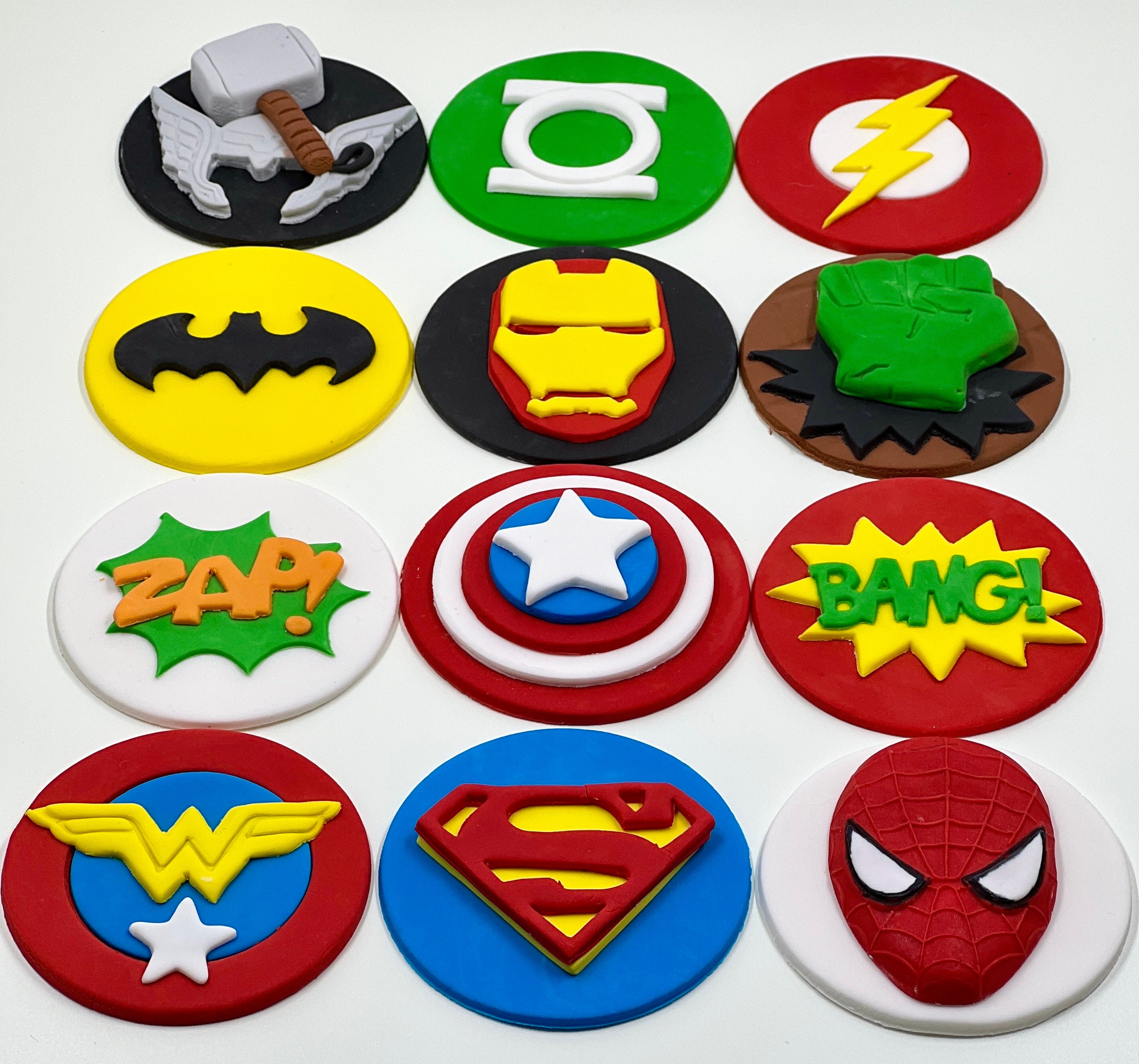 Superhero Fondant Cupcake Toppers