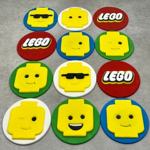 12 X Fondant Lego Cupcake Toppers express Shipping - Etsy
