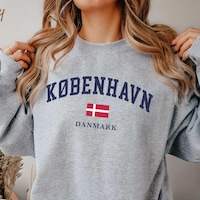 Denmark Sweatshirt, Denmark Embroidery, Denmark Gift, Denmark Souvenir ...