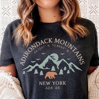 Adirondack Mountains New York T-shirt - ADK Adventure Themed Unisex ...