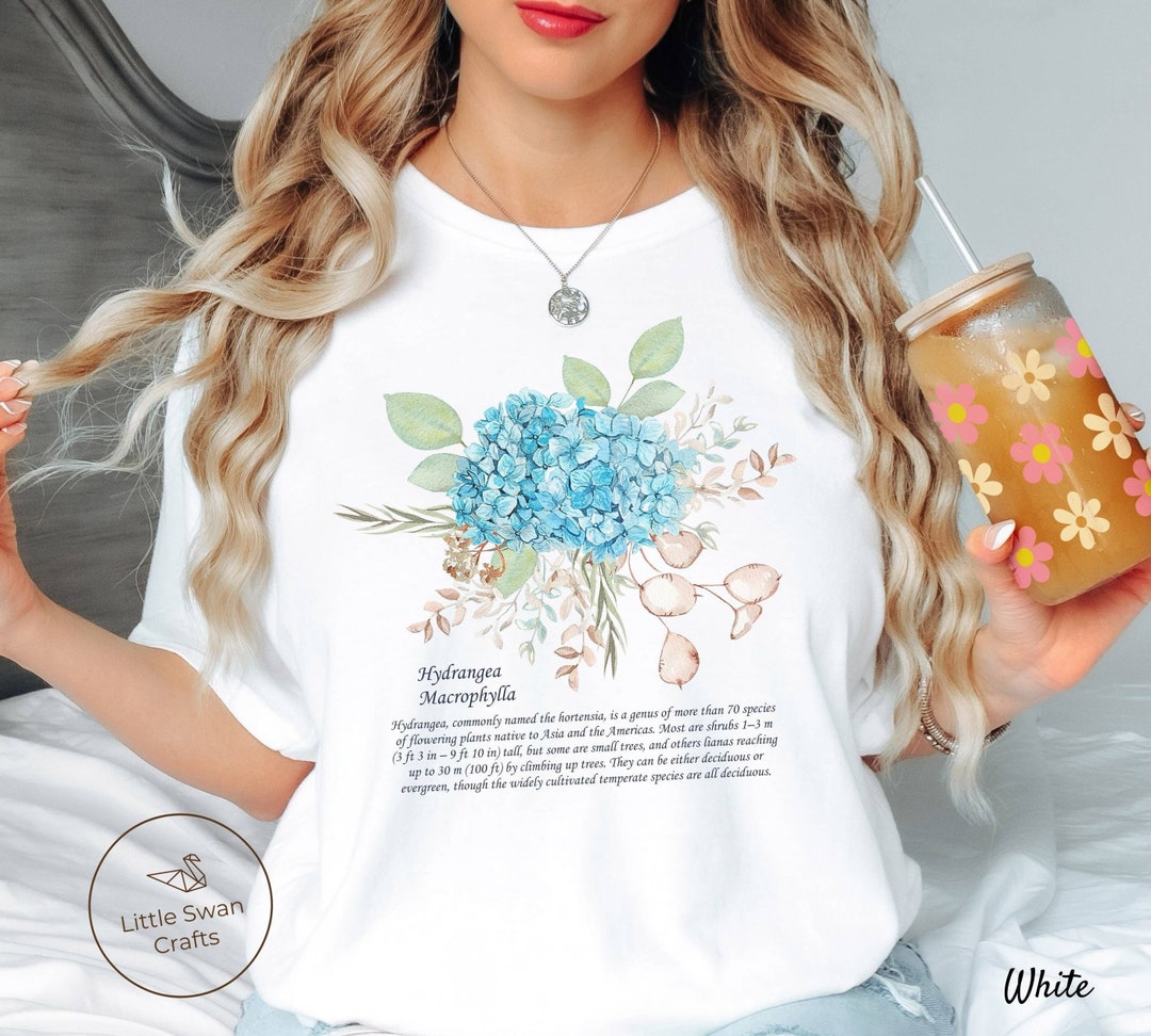 Hydrangea Shirt, Blue Flower Floral T-shirt, Unisex - Etsy