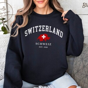 Switzerland Sweatshirt, Swiss Flag Crewneck Pullover, Unisex - Etsy