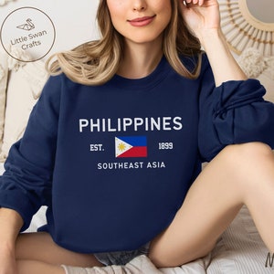 Philippines Sweatshirt, Filipino Flag Crewneck Pullover - Etsy