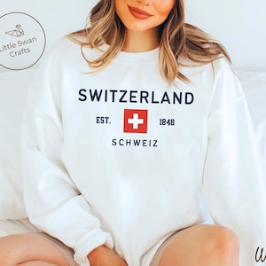 Switzerland Sweatshirt, Swiss Flag Crewneck Pullover, Unisex - Etsy