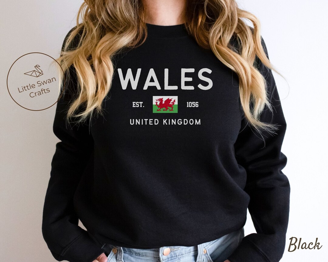 Wales Sweatshirt, Welsh Flag Crewneck Pullover - Etsy UK