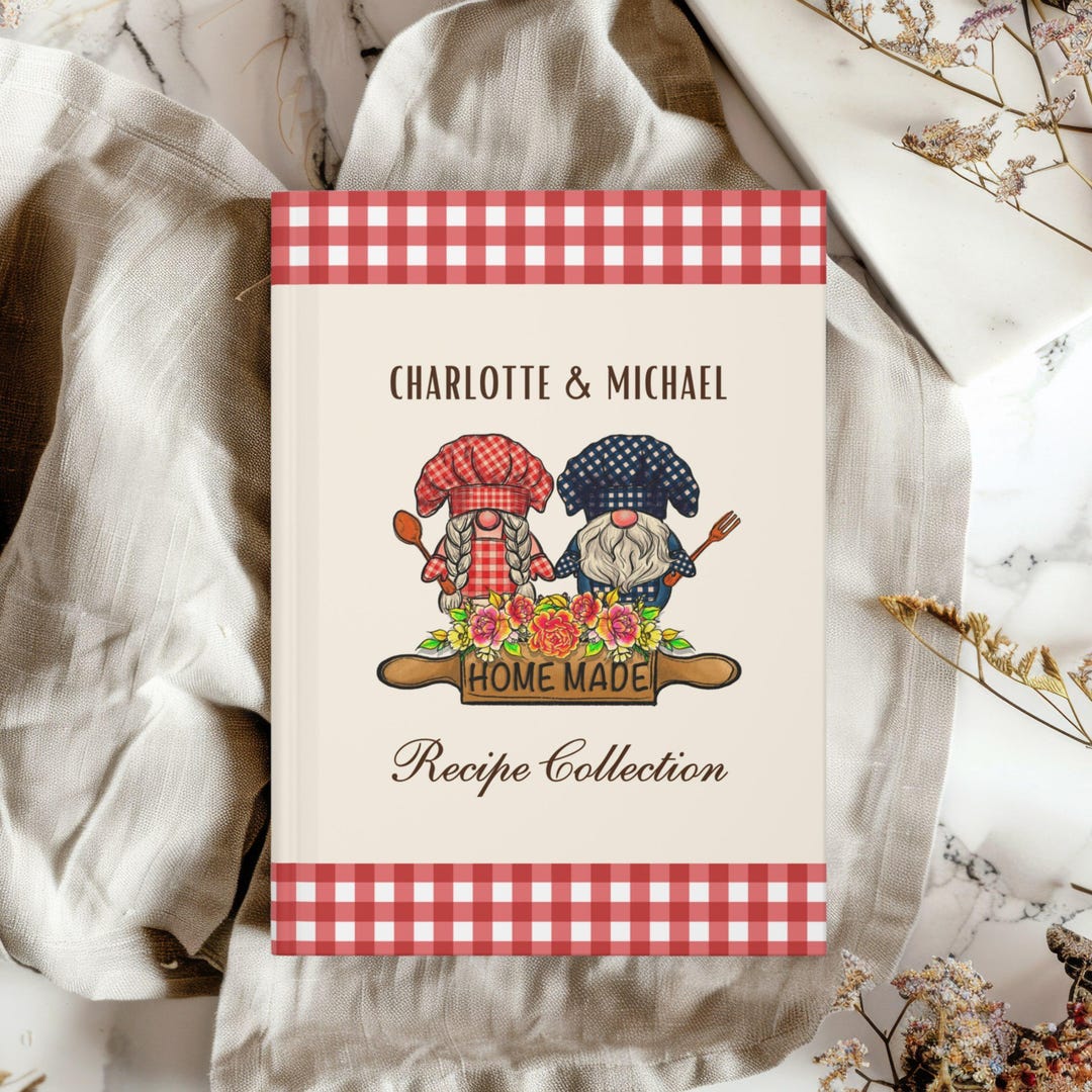 Personalized Recipe Book, Custom Name Cookbook, Couple's Plaid Cooking ...