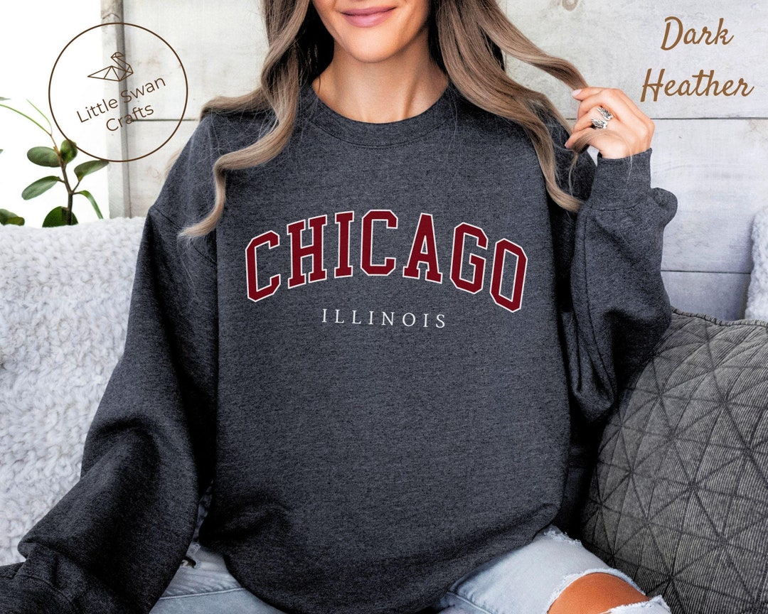 Chicago Sweatshirt, Illinois Crewneck Pullover - Unisex - Etsy