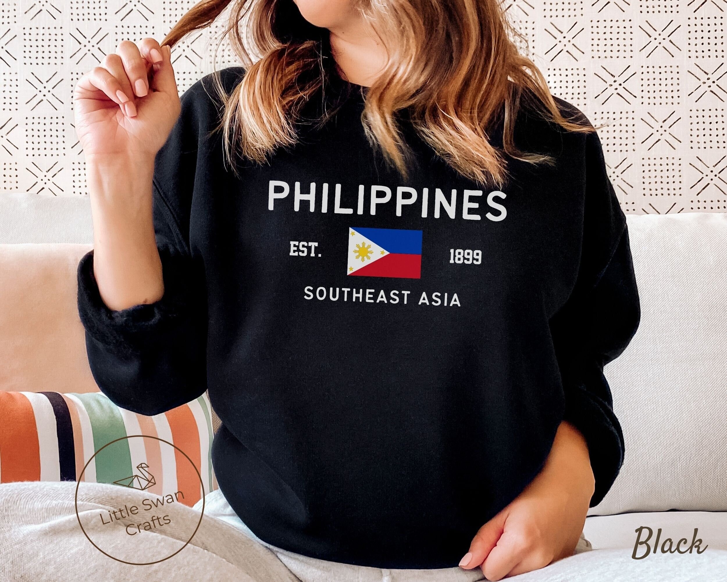 Philippines Sweatshirt, Filipino Flag Crewneck Pullover - Etsy