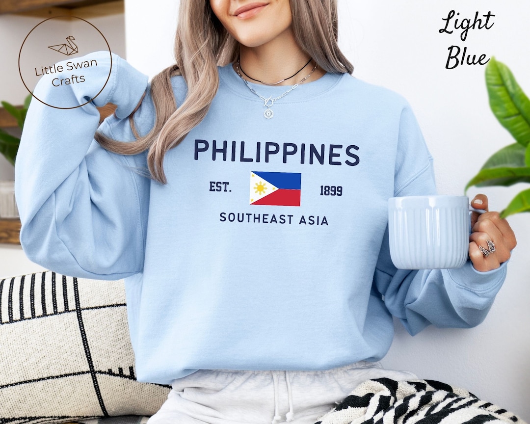 Philippines Sweatshirt, Filipino Flag Crewneck Pullover - Etsy