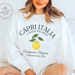 Capri Italy Sweatshirt, Unisex Soft and Comfortable Crewneck Pullover ...