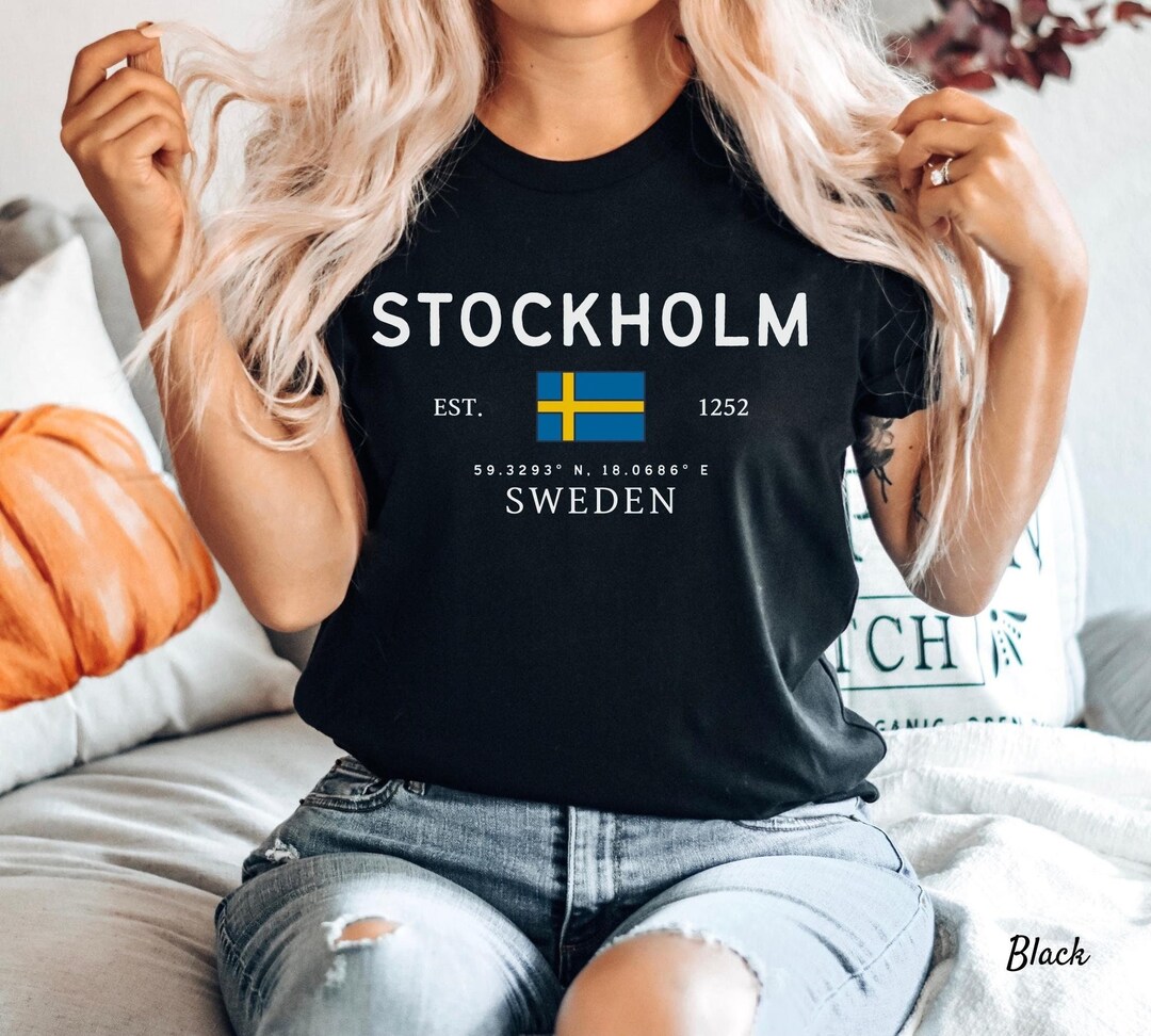 Stockholm Shirt Sweden Flag Tee Swedish Gifts Soft and - Etsy Canada