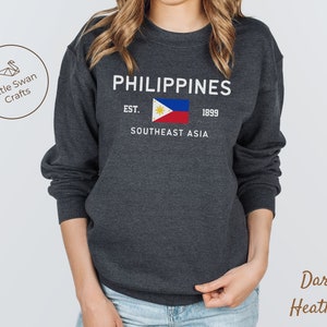 Philippines Sweatshirt, Filipino Flag Crewneck Pullover - Etsy