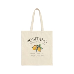 Positano Lemon Tote Bag: Amalfi Coast Cotton Canvas Market Bag - Etsy