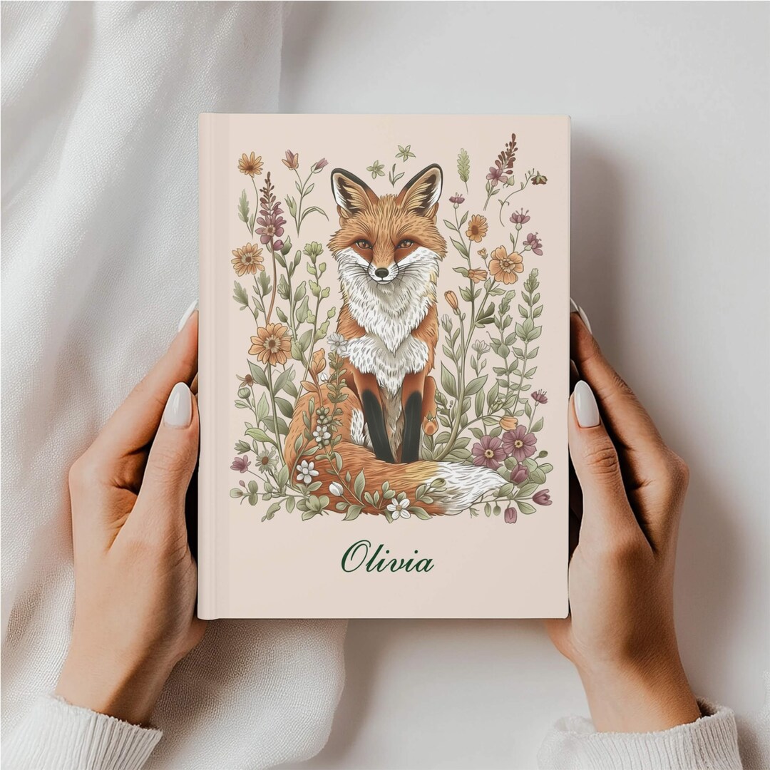 Red Fox Journal, Custom Whimsical Forest Notebook, Personalized ...