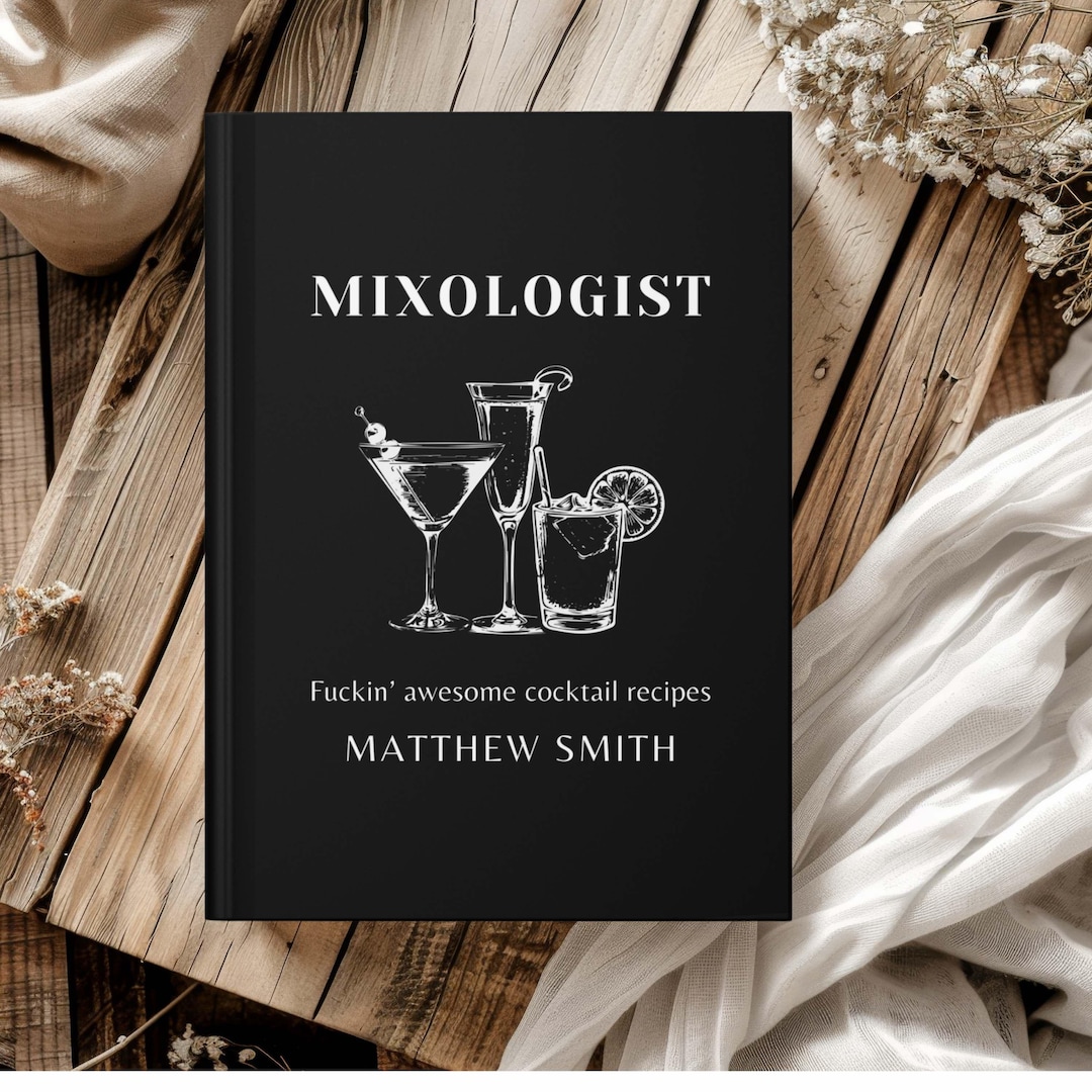 Custom Cocktail Recipe Notebook, Bartender's Black Book, Personalized ...