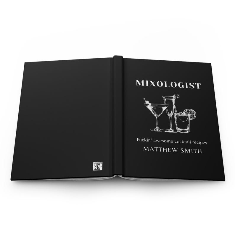 Custom Cocktail Recipe Notebook, Bartender's Black Book, Personalized ...
