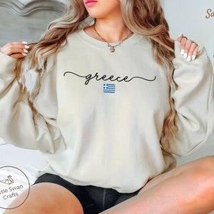 Greece Sweatshirt, Greek Flag Crewneck Pullover, Unisex - Etsy