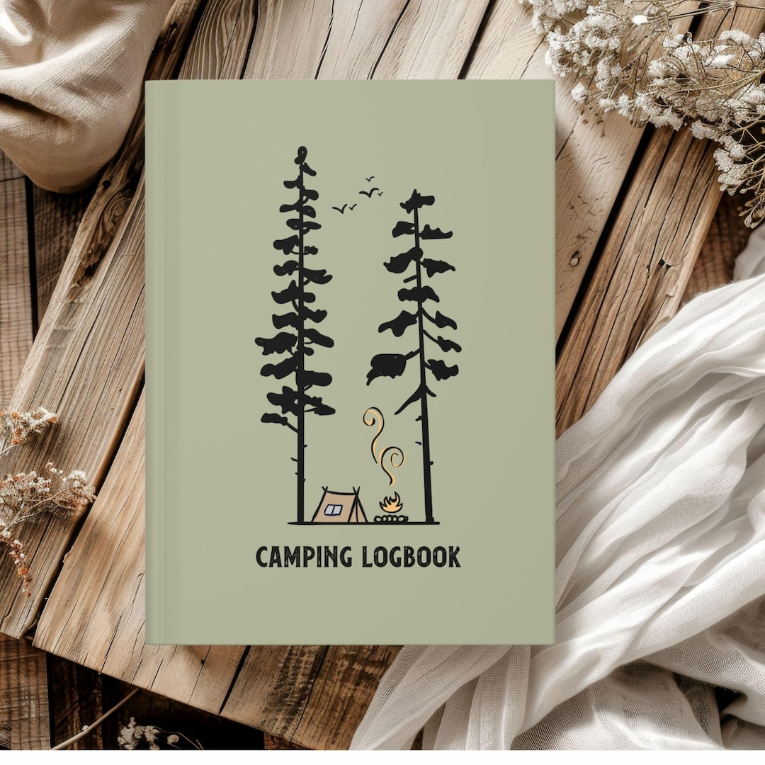 Camping Logbook Journal, Green Adventure Notebook, Campfire Memory Book ...