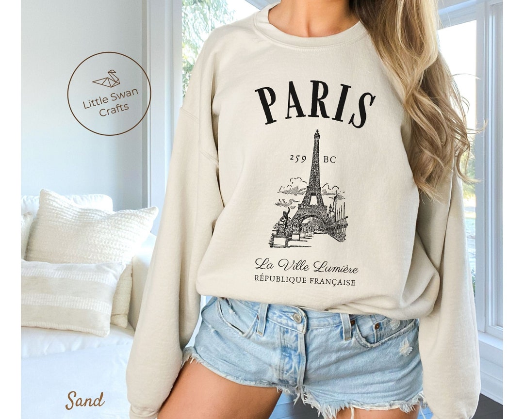 Paris Sweatshirt France Eiffel Tower Crewneck Pullover - Etsy